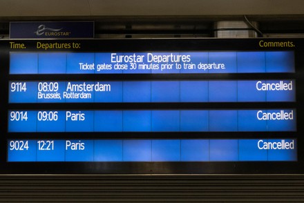 Eurostar Train Timetable Display St Pancras Editorial Stock Photo ...
