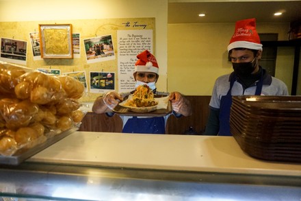 Employee Fast Food Restaurant Prepares Food Editorial Stock Photo ...