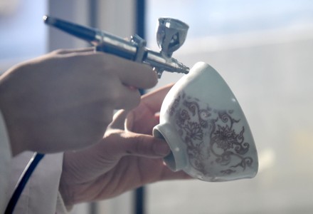 Staff Member Uses Airbrush Add Glaze Editorial Stock Photo - Stock ...