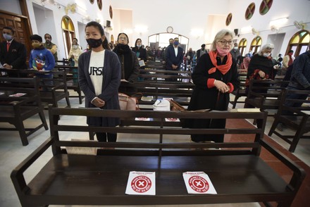Stickers On Pews Ensure Social Distancing Editorial Stock Photo - Stock ...