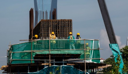 Immigrant Workers Work Construction Site Kuala Editorial Stock Photo ...