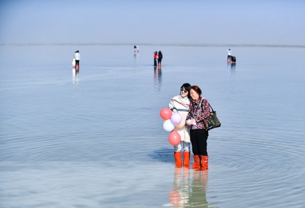 Visitors Pose Photos Caka Salt Lake Editorial Stock Photo - Stock Image ...