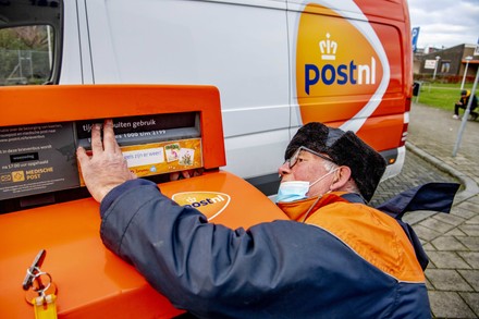 Postnl Employee Locks Letterbox Voorburg Netherlands Editorial Stock ...