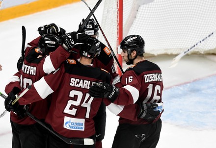 Dinamo Rigas Players Celebrate Scoring During Editorial Stock Photo ...