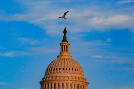 Us Capitol Building Seen Behind Vehicle Editorial Stock Photo - Stock ...