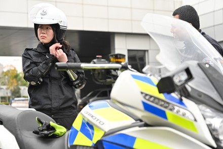 Liu Jinwei Member Traffic Policewomen Motorcycle Editorial Stock Photo ...