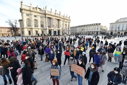 Parents Teachers Students Demonstrate Against Distance Editorial Stock ...