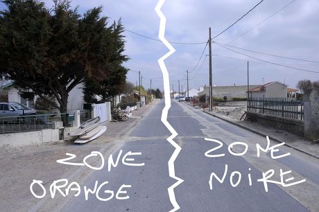 Dividing Line Between Homes Black Zone Editorial Stock Photo - Stock ...