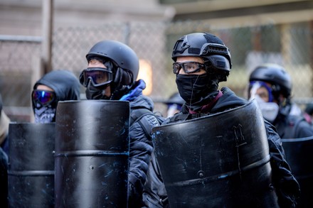 ANTIFA protest in Manhattan, New York, USA - 10 Jan 2021 Stock Pictures ...