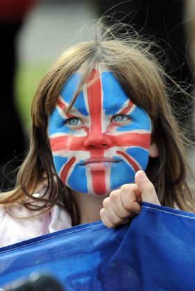 Girl Union Jack Painted Face Editorial Stock Photo - Stock Image ...