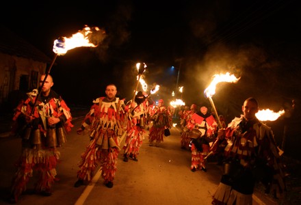 Traditional Kuker mask dance in Kosharevo, Bulgaria - 13 Jan 2021 Stock ...