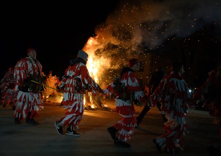 Traditional Kuker mask dance in Kosharevo, Bulgaria - 13 Jan 2021 Stock ...