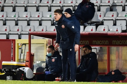 Stevenage Manager Alex Revell Shouts During Editorial Stock Photo ...