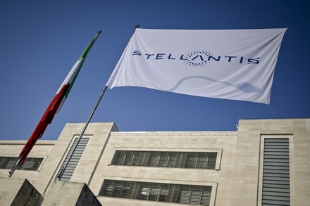 __COUNT__ The "Stellantis" sign posted at the main entrance of the Fiat ...