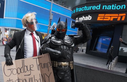 Trump Impersonator Batman Cosplayer Stand Times Editorial Stock Photo ...