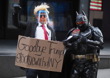 Trump Impersonator Batman Cosplayer Stand Times Editorial Stock Photo ...