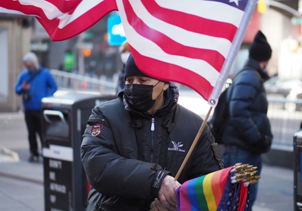 Person Sells Flags Times Square Celebrate Editorial Stock Photo - Stock ...