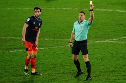 Referee Steve Martin Presents Yellow Card Editorial Stock Photo - Stock ...