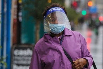 Woman Wearing Visor Protective Face Covering Editorial Stock Photo ...