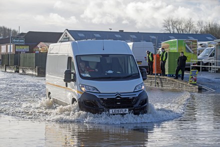 Van Makes Way Through Flooded Pensarn Editorial Stock Photo - Stock ...