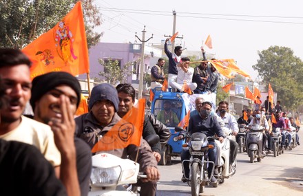 Vehicle rally for Ayodhya Ram temple in Rajasthan, Beawar, India - 24 ...