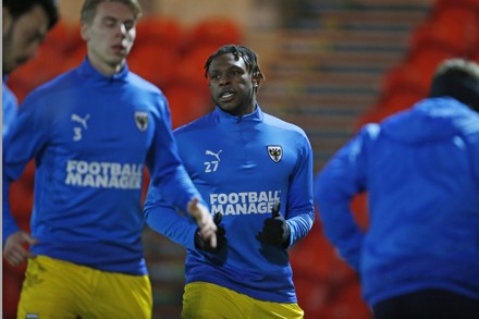 Darnell Johnson Afc Wimbledon Warming During Editorial Stock Photo ...