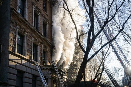 4 alarm fire in Harlem, New York, USA - 30 Jan 2021 Stock Pictures ...