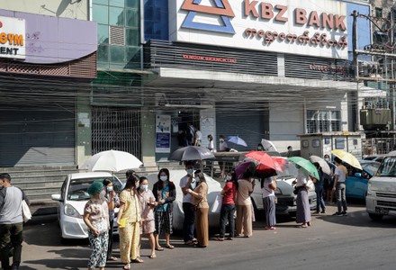 Myanmar People Line Front Atm Machine Editorial Stock Photo - Stock ...