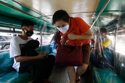 Passenger Prepares Ride Modified Traditional Jeepney Editorial Stock ...