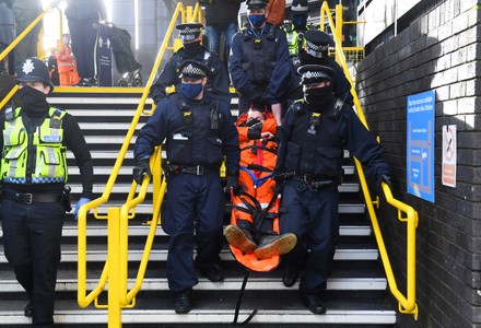 Man Taken Down Stretcher By Police Editorial Stock Photo - Stock Image ...