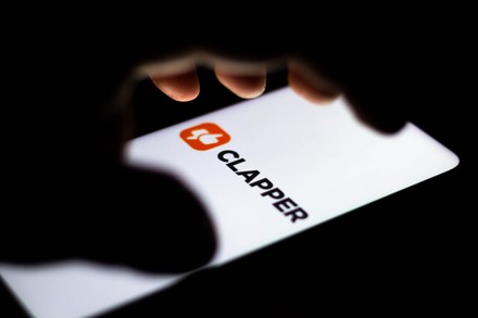 This Photo Illustration Clapper Logo Seen Editorial Stock Photo - Stock ...