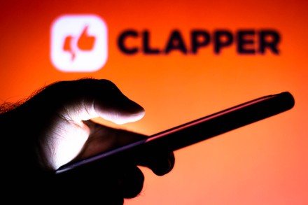 This Photo Illustration Clapper Logo Seen Editorial Stock Photo - Stock ...