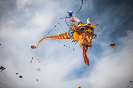 Chinesedragonshaped Kite Seen Sky During 9th Editorial Stock Photo ...