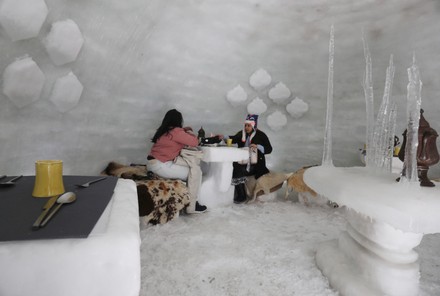 Guests Enjoy Their Time Inside Igloo Editorial Stock Photo - Stock ...