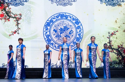 Traditional Chinese Qipao Show Staged During Editorial Stock Photo ...