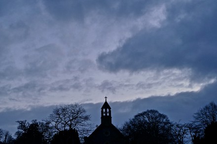 Bitterly Cold Mornings Sky Has Pink Editorial Stock Photo - Stock Image ...