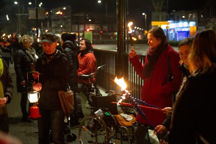 Protest Torch Fire Against Covid Lockdown Editorial Stock Photo - Stock ...
