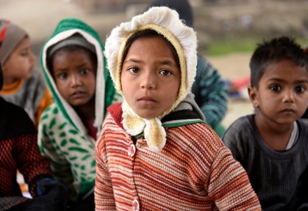 Underprivileged Children Study Improvised Classroom Set Editorial Stock ...