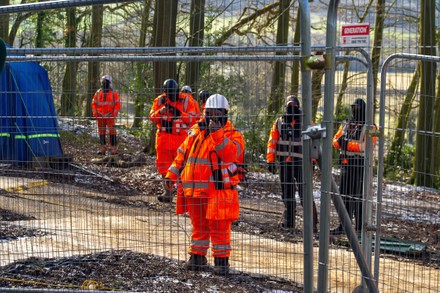 HS2 Bat Survey, Aylesbury Vale, Buckinghamshire, UK - 10 Feb 2021 Stock ...