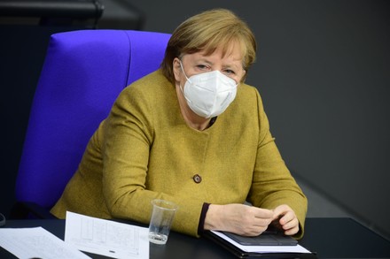 German Chancellor Angela Merkel Looks On Editorial Stock Photo - Stock ...