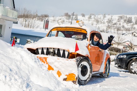 Vw Beetle Converted Into Snow Plough Editorial Stock Photo - Stock ...