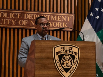 NYPD press conference on gun charges arrests, New York, United States ...