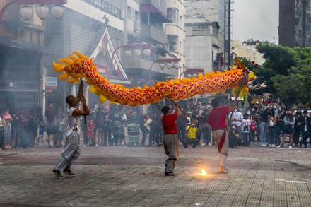 Fire Dragon Dance Performed During Chinese Editorial Stock Photo ...