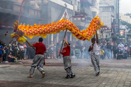 Fire Dragon Dance Performed During Chinese Editorial Stock Photo ...