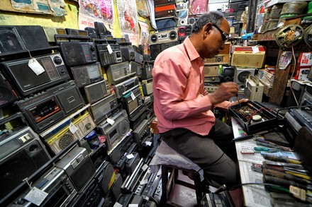 Radio Mechanic Seen Working His Workshop Editorial Stock Photo - Stock ...