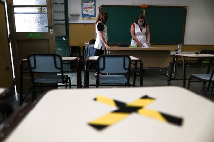 Two Teachers Prepare Classroom Before Arrival Editorial Stock Photo ...