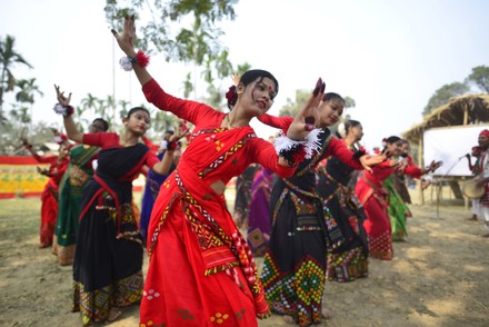 Mishing Tribal Girls Perform Dance During Editorial Stock Photo - Stock Image | Shutterstock