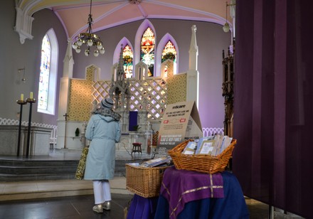 Ash Wednesday celebrated at home, Dublin, Ireland - 17 Feb 2021 Stock ...