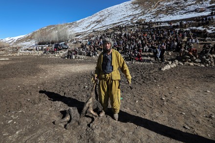 Buzkashi Player Holds Carcass Headless Goat Editorial Stock Photo ...