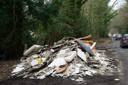 Building Rubble Fly Tipped Layby Taplow Editorial Stock Photo - Stock ...